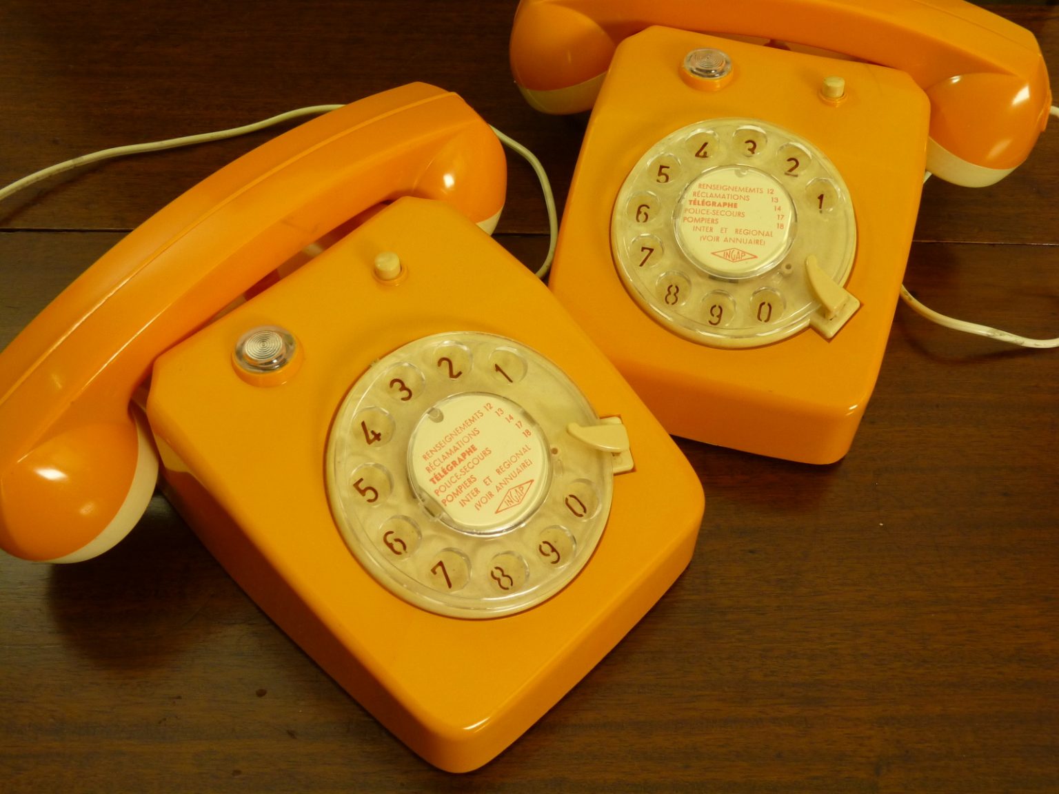 Ingap Children's Orange Intercom Toy Telephones Made In Italy ...