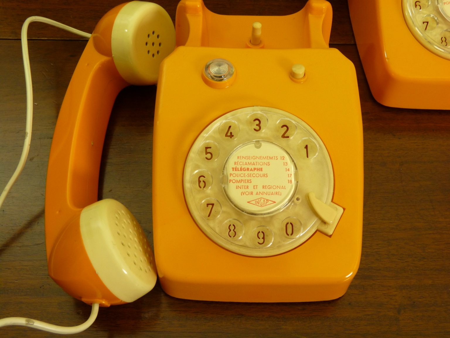 Ingap Children's Orange Intercom Toy Telephones Made In Italy ...