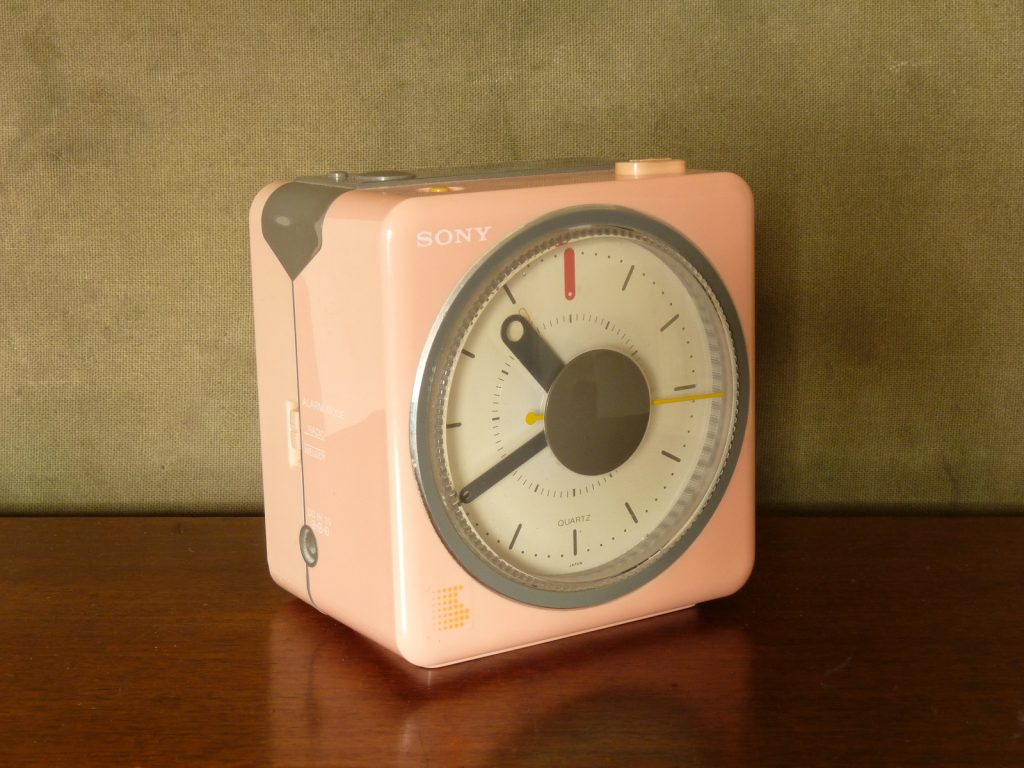 1980s Pink Sony Cube Clock Radio Melody Alarm ICF-A10L - Anything In ...