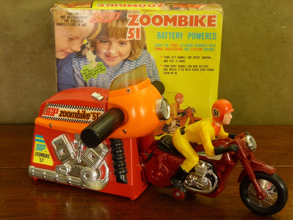 1970s Battery Powered “Zoombike 51” Charge and Release Motorcycle Toy - Anything In Particular